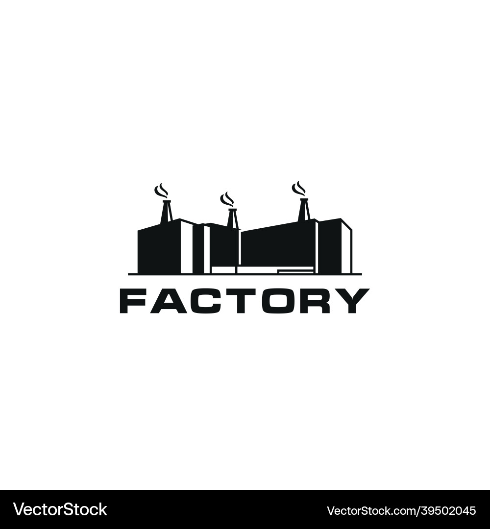 Factory building logo design modern industrial Vector Image