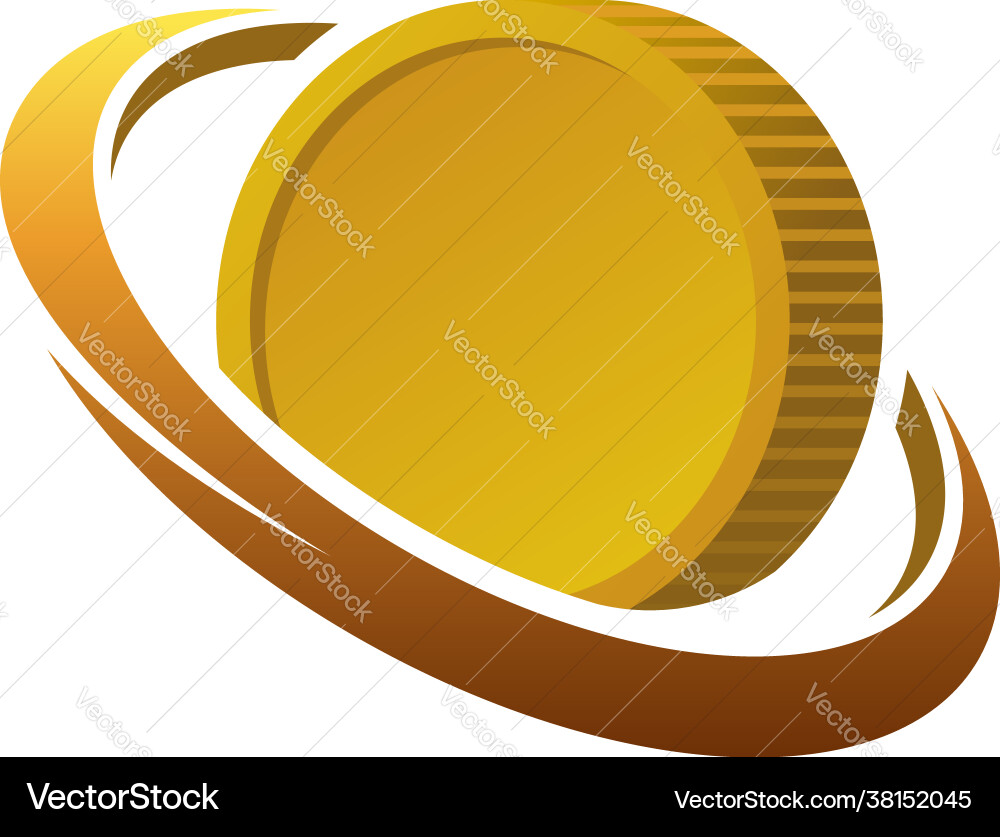 Gold coin logo designs concept dollar Royalty Free Vector