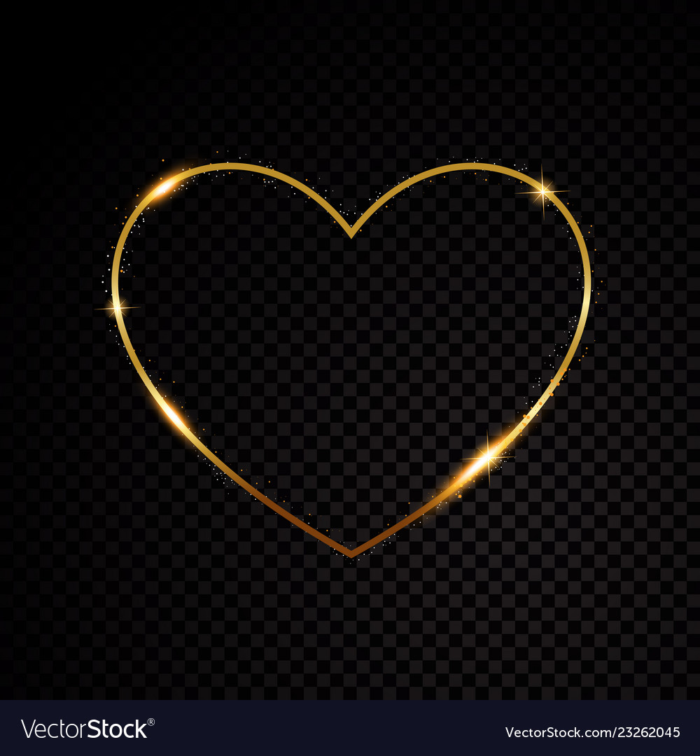 Gold glittering star dust valentines day heart Vector Image