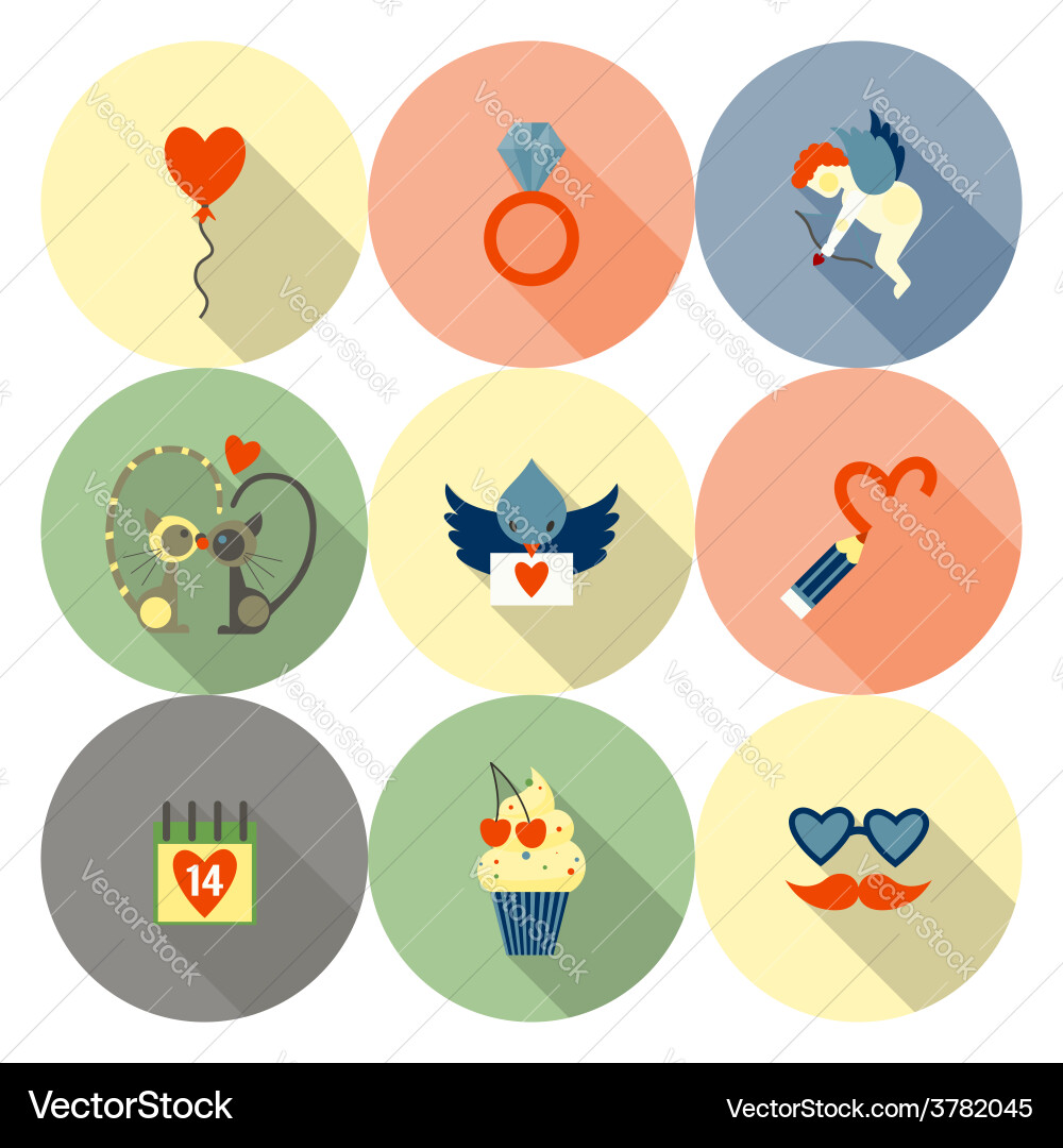 Happy valentines day icons Royalty Free Vector Image