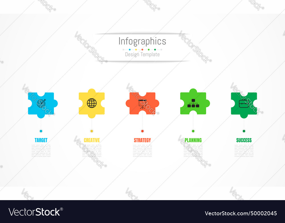 Infographic 5 options design elements Royalty Free Vector