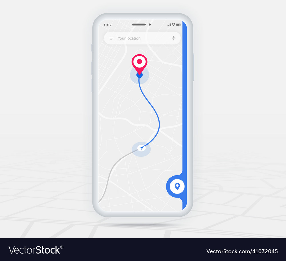Map gps navigation ux ui concept smartphone ui Vector Image Map gps navigation ux ui concept smartphone ui Vector Image