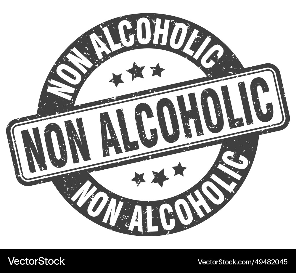Non alcoholic stamp non alcoholic label round Vector Image
