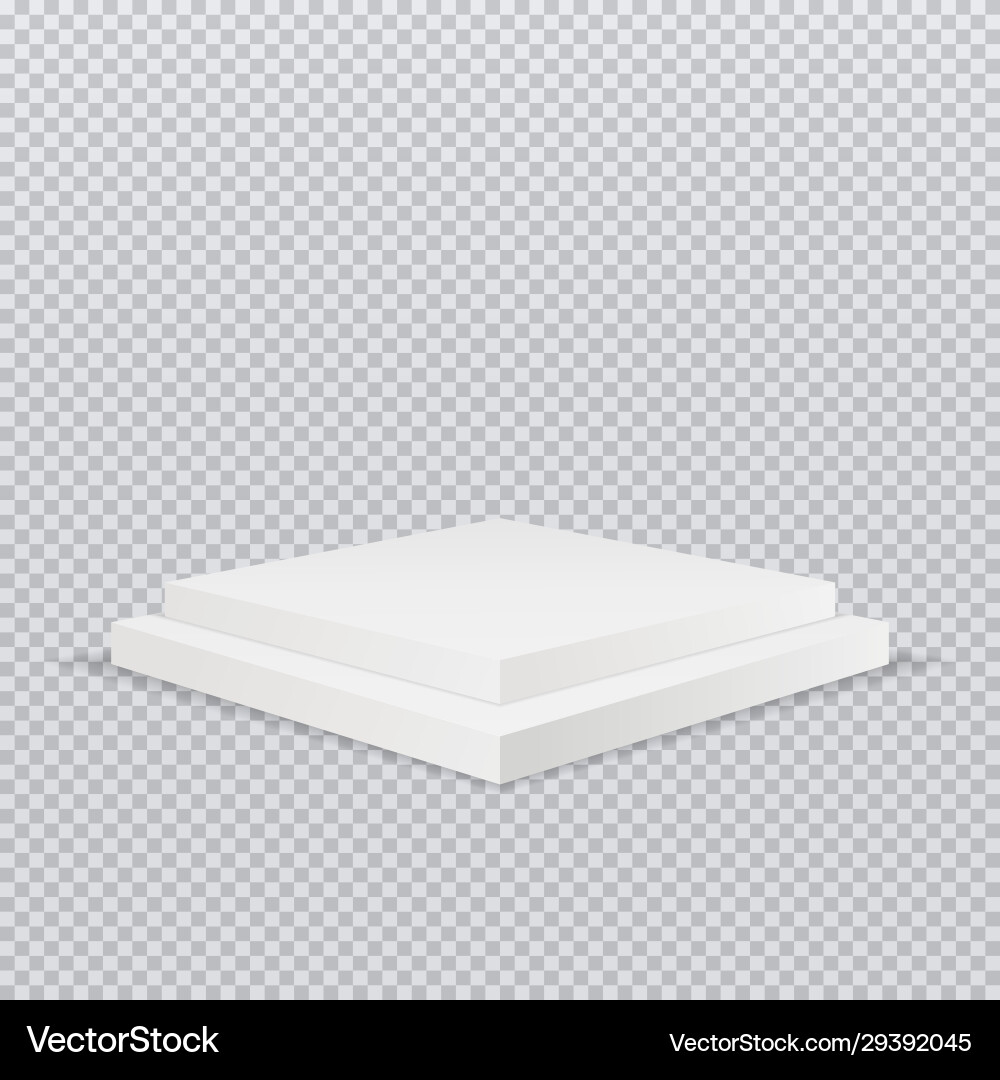 Square podium pedestal or platform on transparent Vector Image
