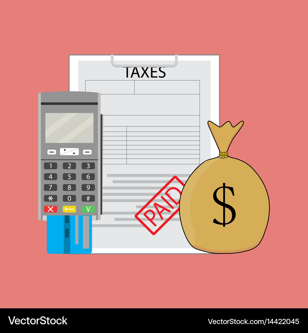 Tax paid graphic Royalty Free Vector Image - VectorStock