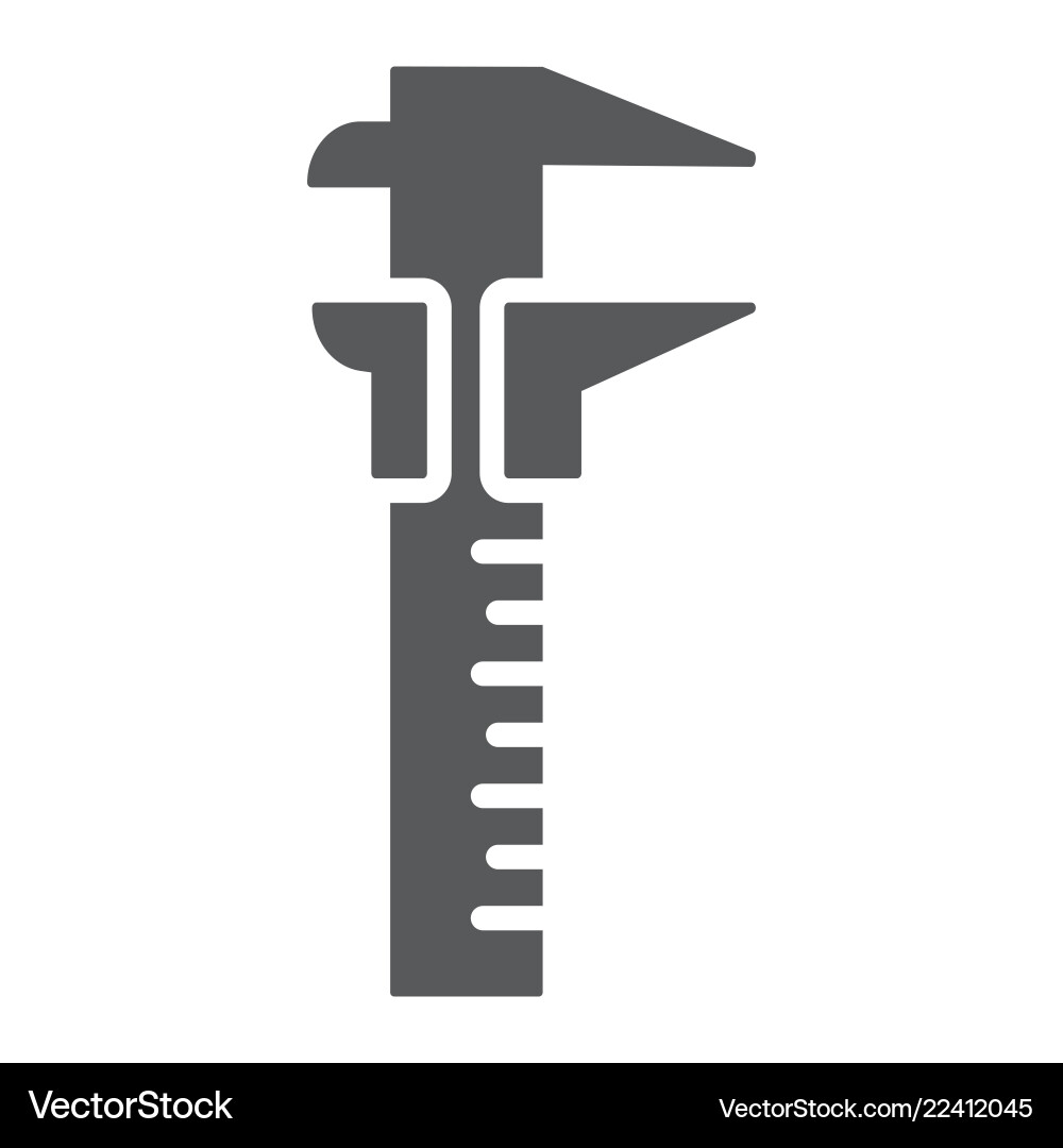 Vernier caliper glyph icon tool and instrument Vector Image