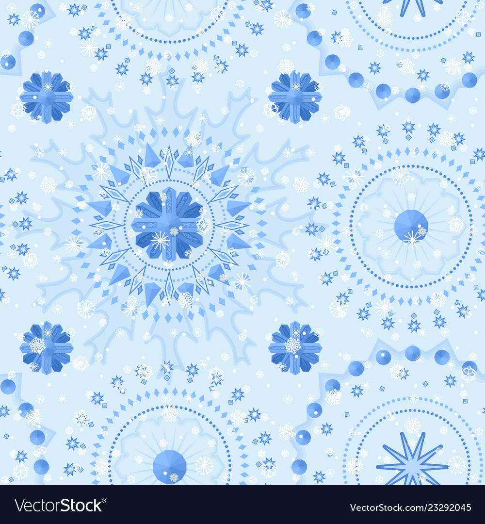 Winter crystal seamless pattern Royalty Free Vector Image