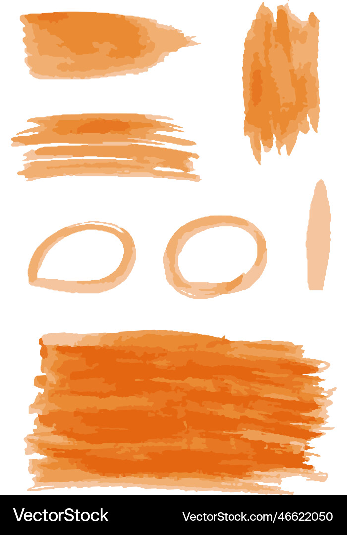 Abstract dark orange hand draw grunge texture set Vector Image