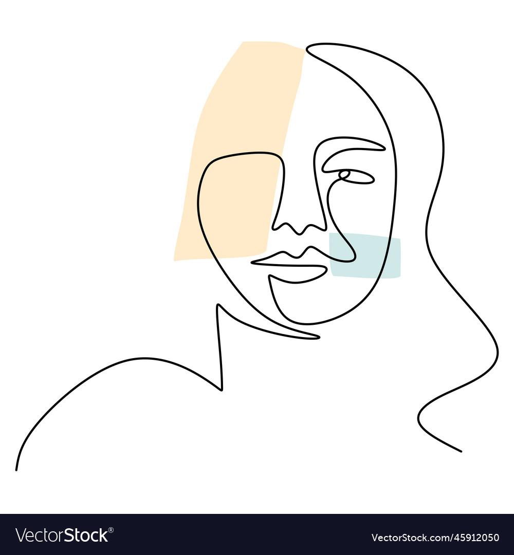 Abstract Poster With Minimal Woman Face One Vector Image