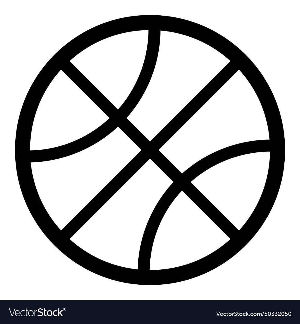 Basketball ball flat icon isolated on white Vector Image Basketball ball flat icon isolated on white Vector Image