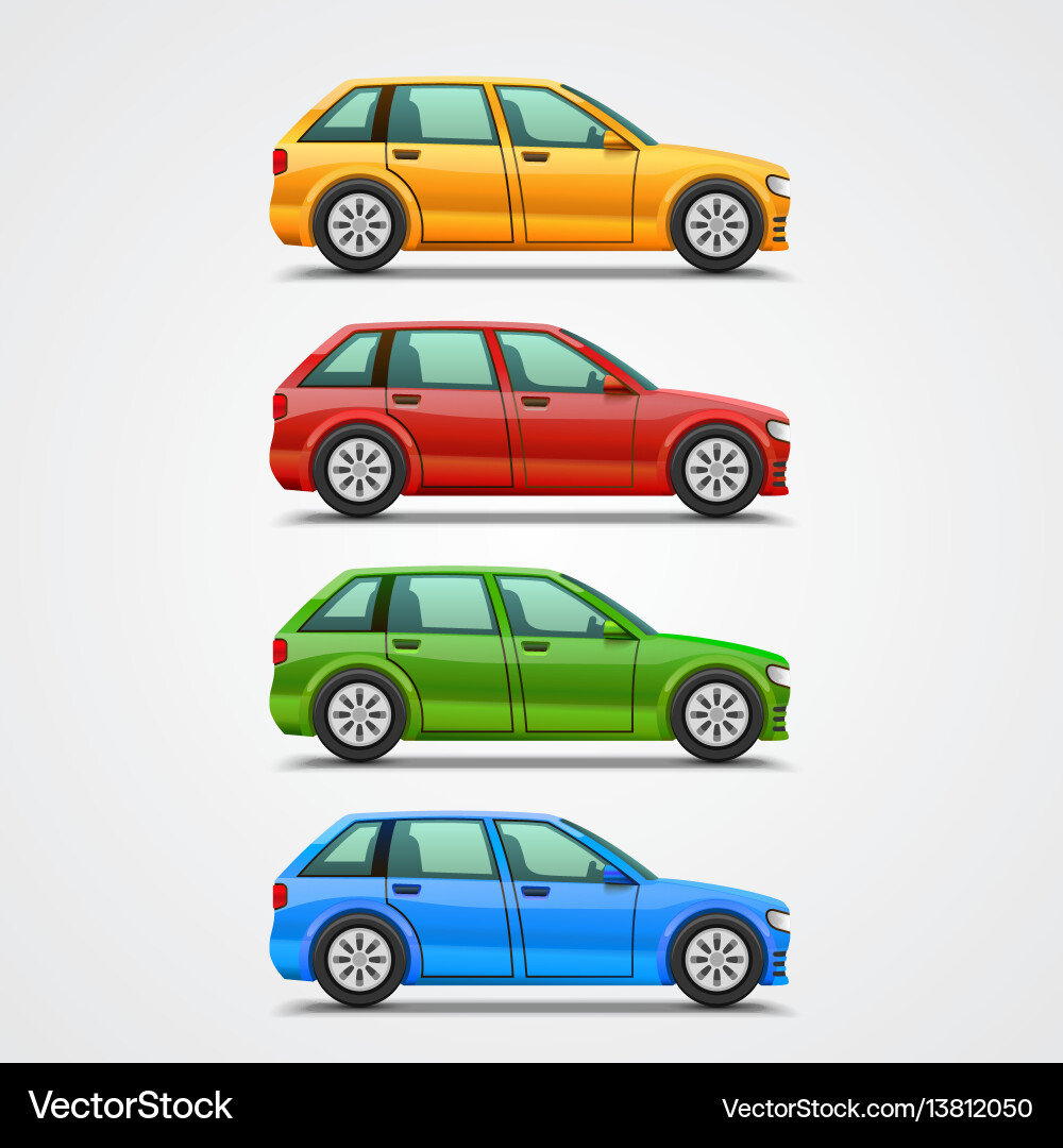 Car color set art Royalty Free Vector Image - VectorStock