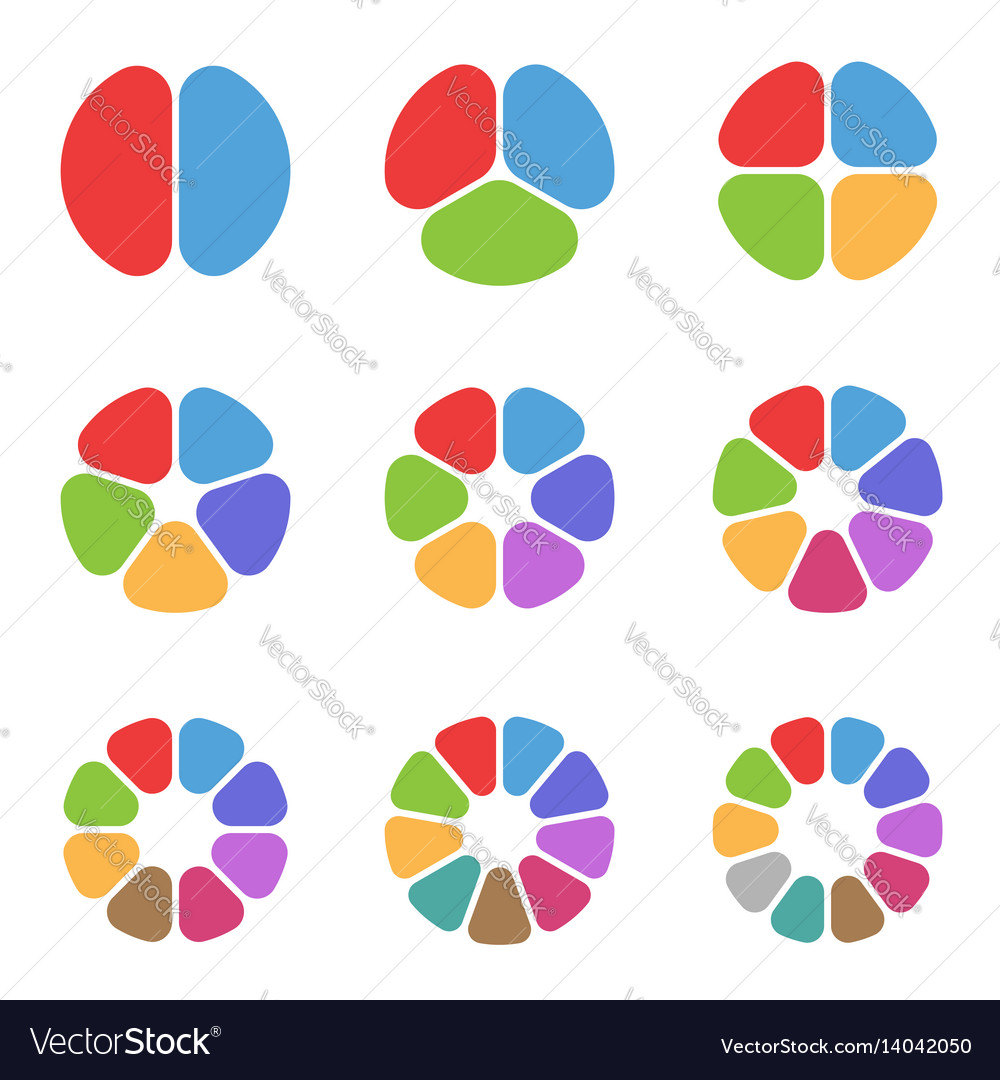 Circle segment set Royalty Free Vector Image - VectorStock