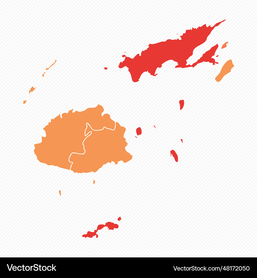 Colorful fiji divided map Royalty Free Vector Image