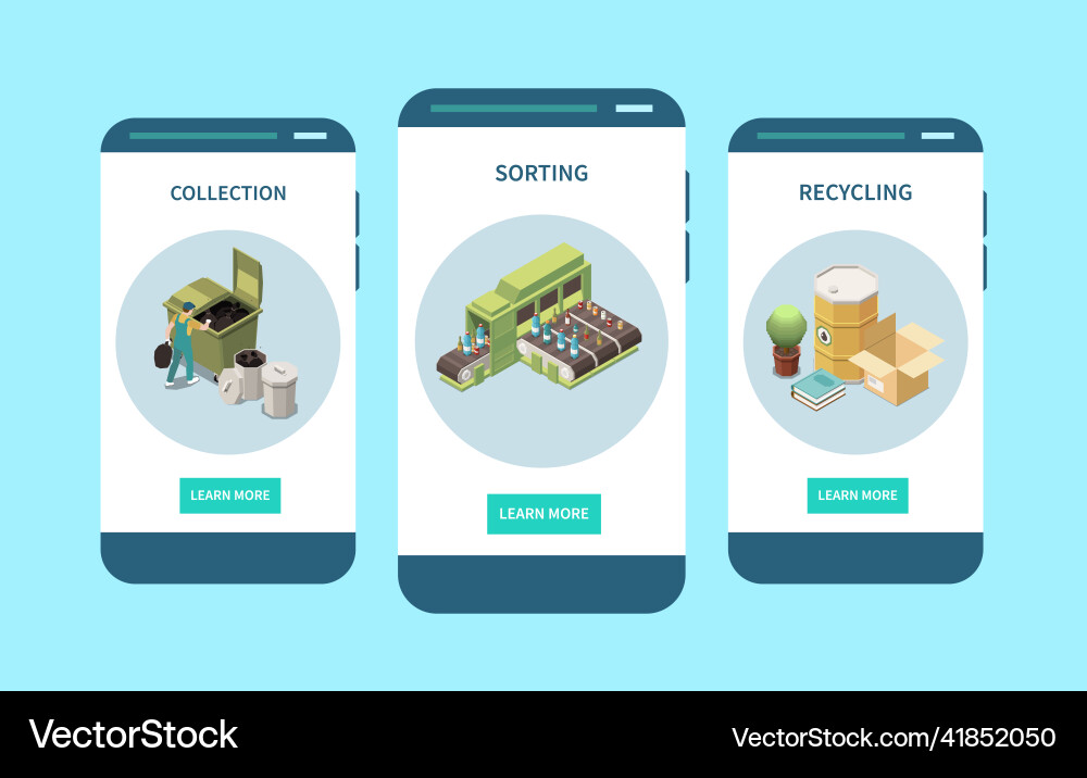 Garbage recycling mobile design Royalty Free Vector Image