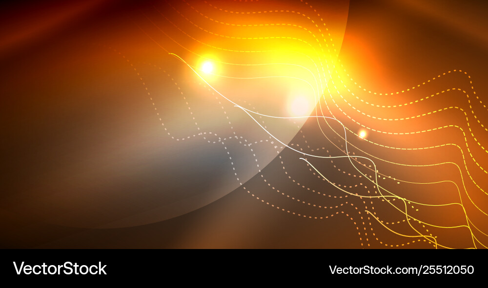 Glossy shiny glowing neon waves Royalty Free Vector Image