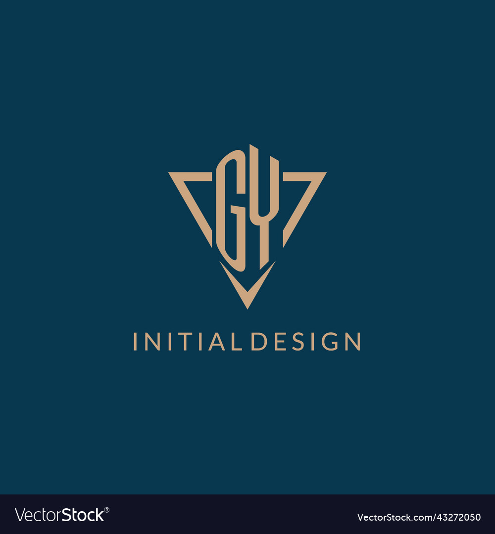 Gy logo initials triangle shape style creative Vector Image
