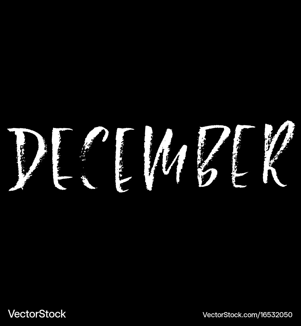 Hand drawn typography lettering december month Vector Image