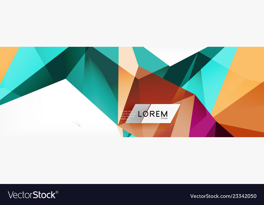 Mosaic Triangular Low Poly Style Abstract Vector Image