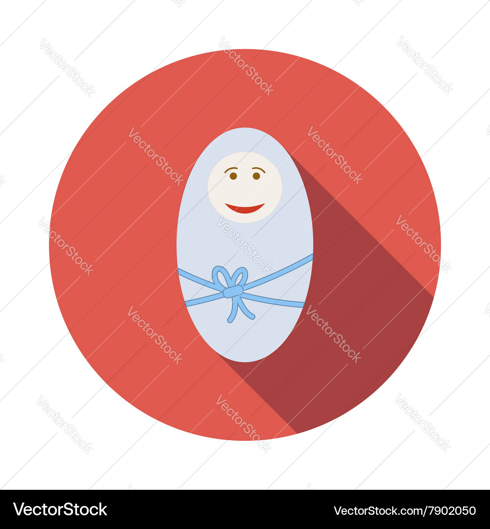 Newborn baby icon flat style Royalty Free Vector Image
