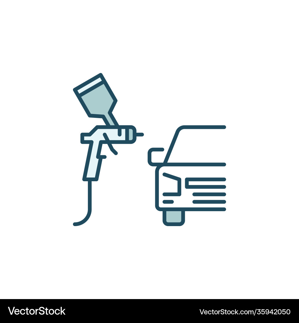 Paint spray gun with car colored icon Royalty Free Vector