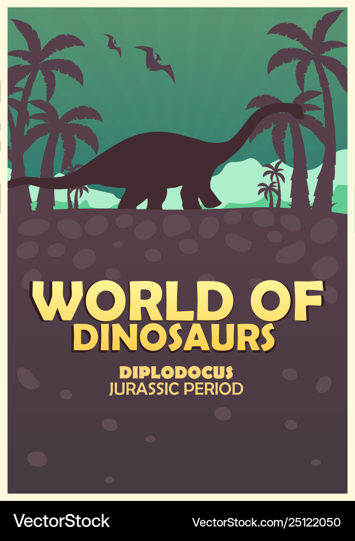 Poster world dinosaurs prehistoric Royalty Free Vector Image