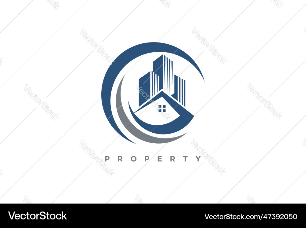 Property logo design icon with modern style Vector Image