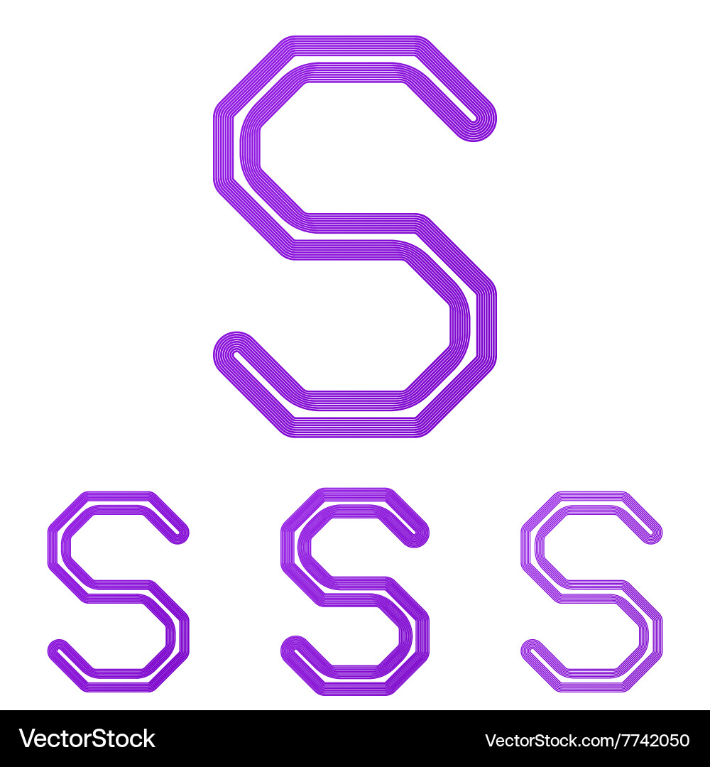Purple line s logo design set Royalty Free Vector Image