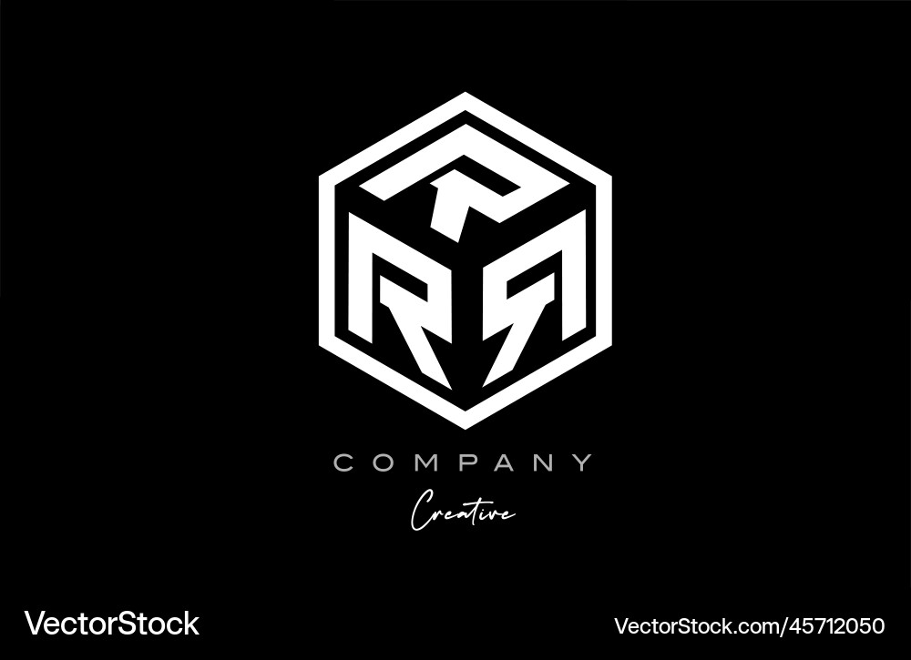 R cube alphabet letter logo icon design Royalty Free Vector