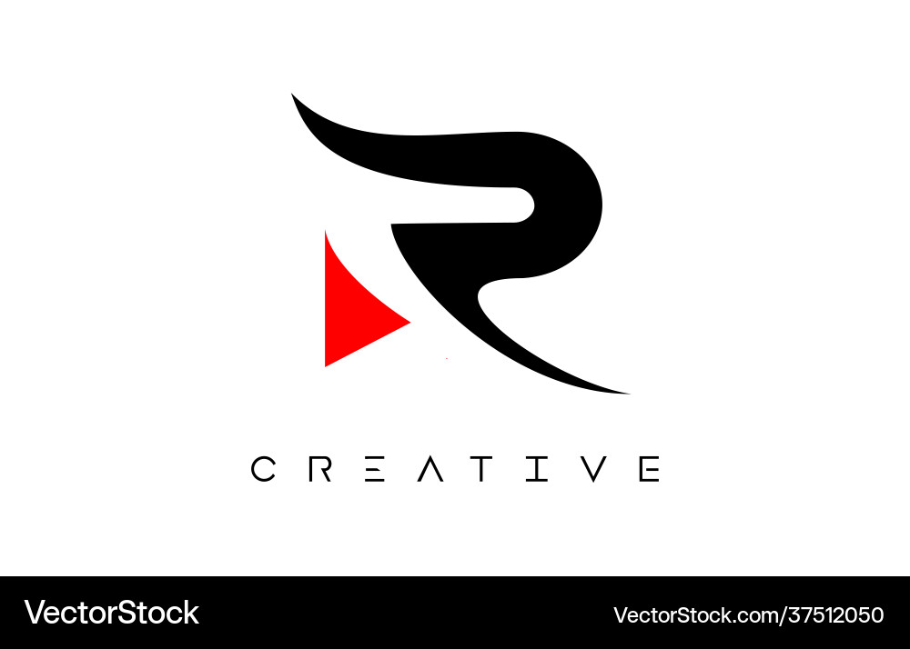 R modern letter logo design with creative look Vector Image