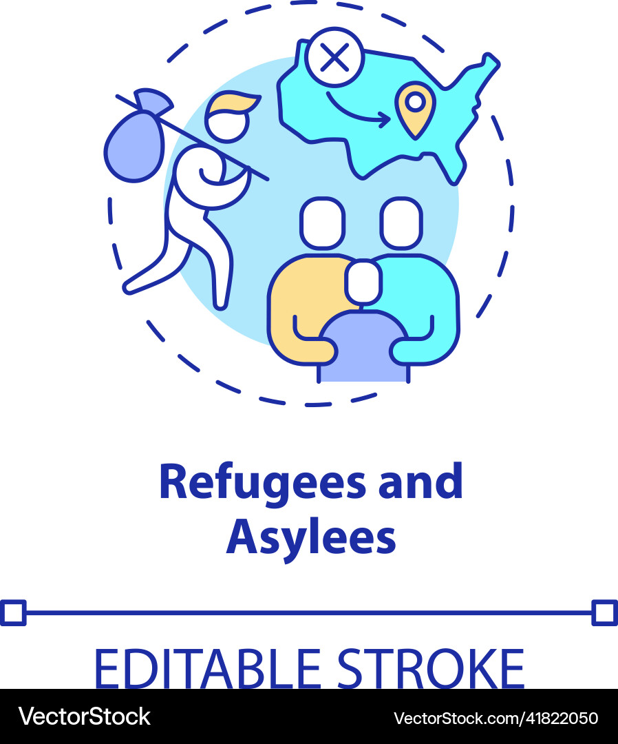 Refugees and asylees concept icon Royalty Free Vector Image