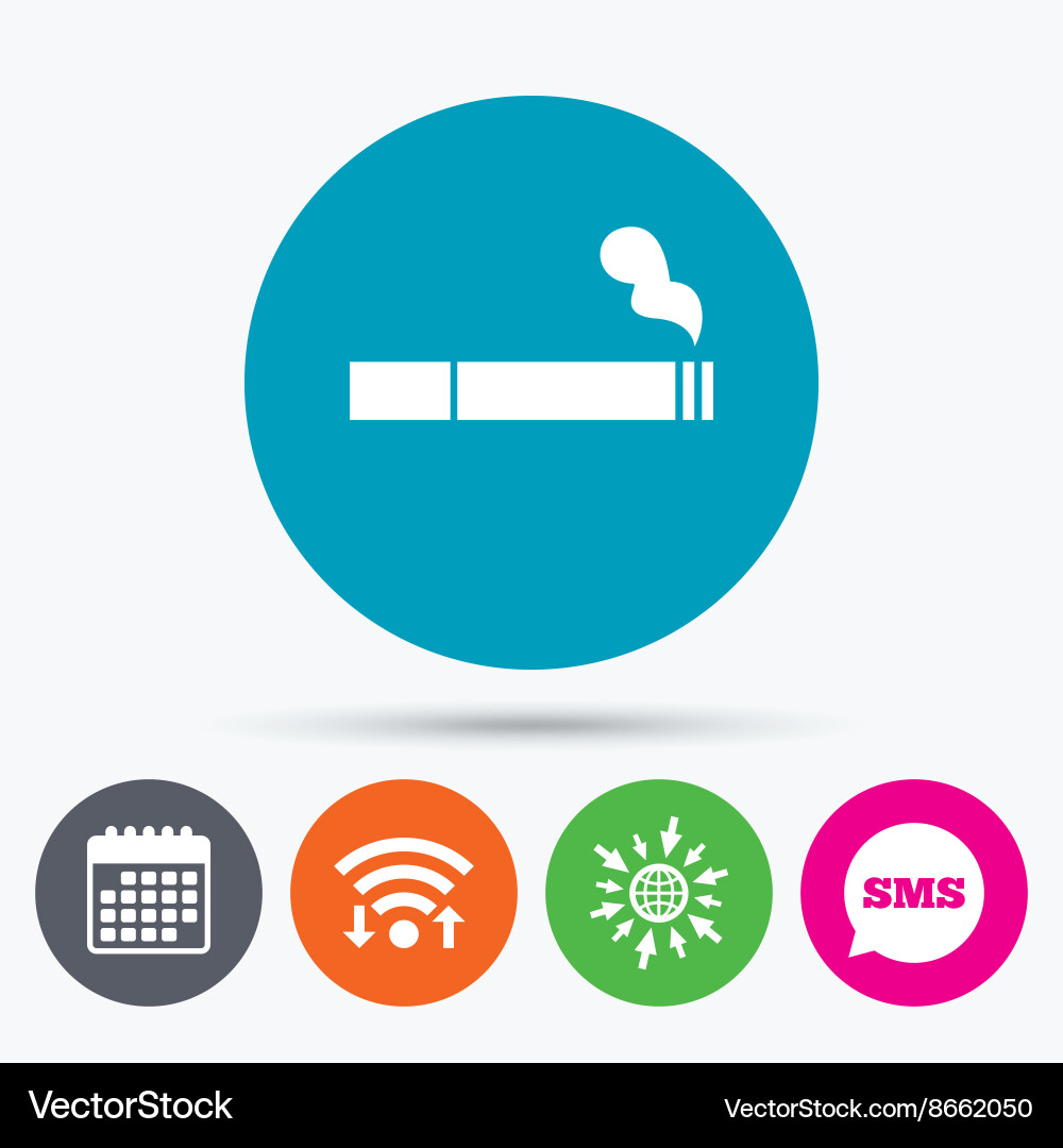 Smoking sign icon cigarette symbol Royalty Free Vector Image