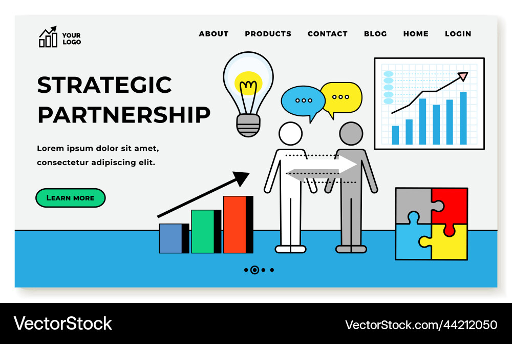 Strategic business partnership relation concept Vector Image