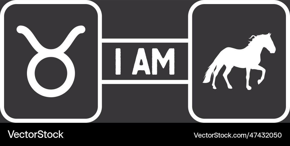 Taurus sign and horse Royalty Free Vector Image