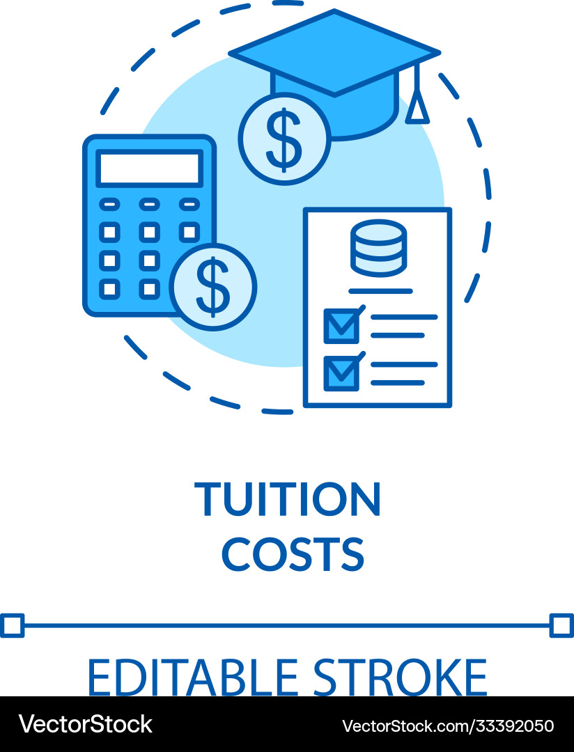 Tuition costs turquoise concept icon Royalty Free Vector