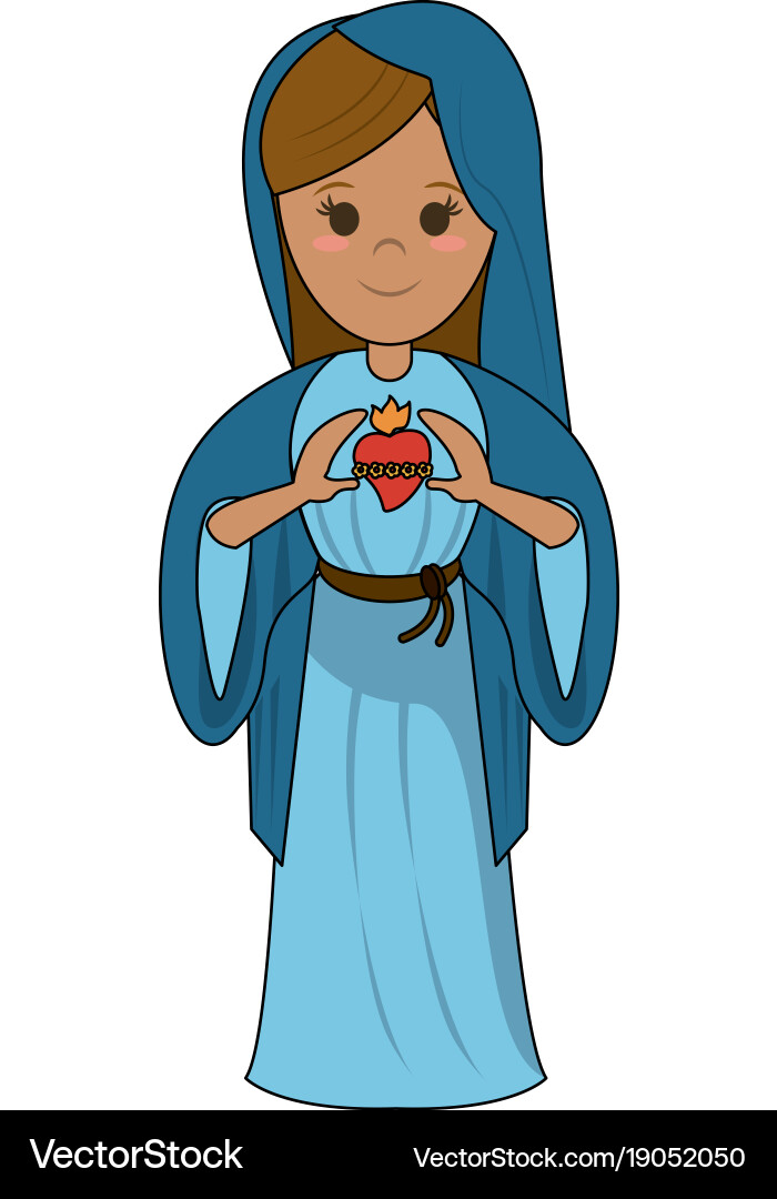 Virgin mary cartoon Royalty Free Vector Image - VectorStock