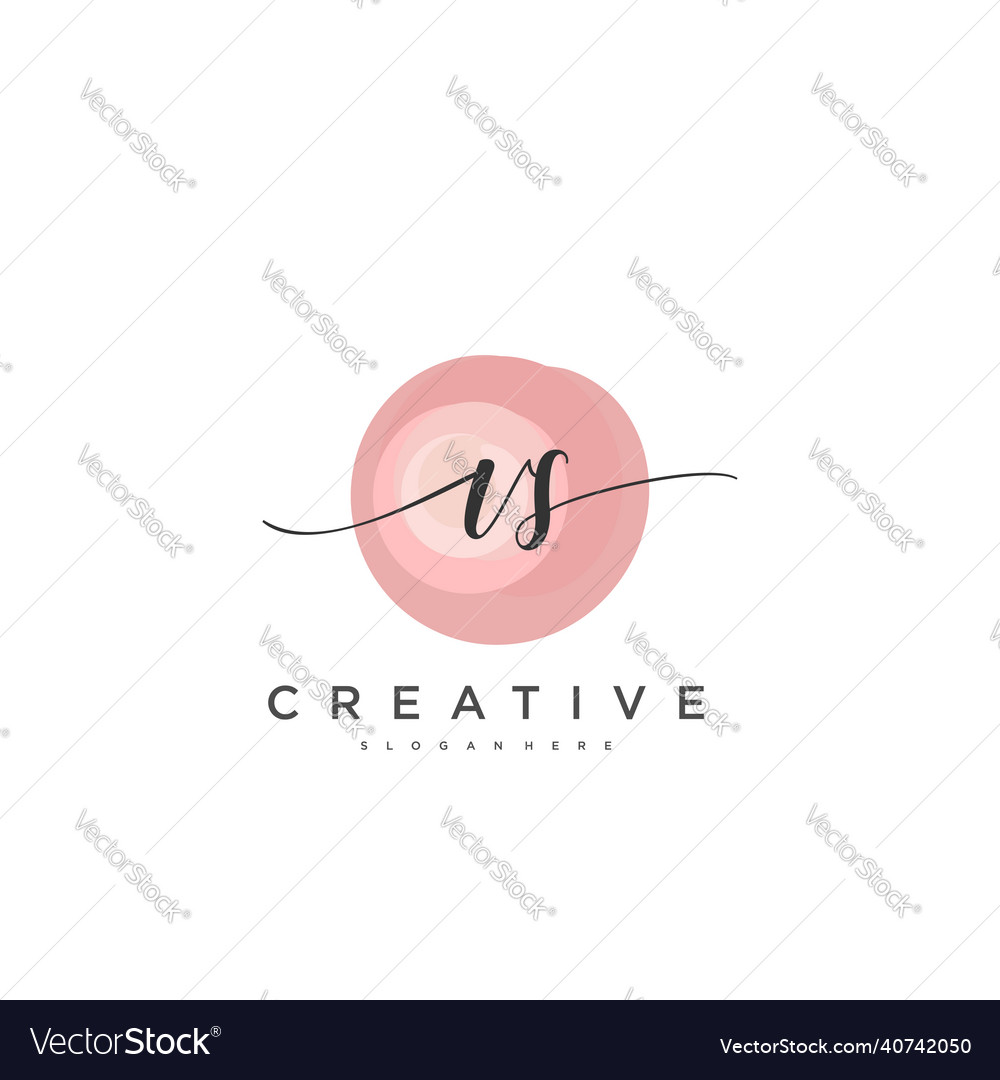 Vs initial handwriting minimalist geometric logo Vector Image Vs initial handwriting minimalist geometric logo Vector Image