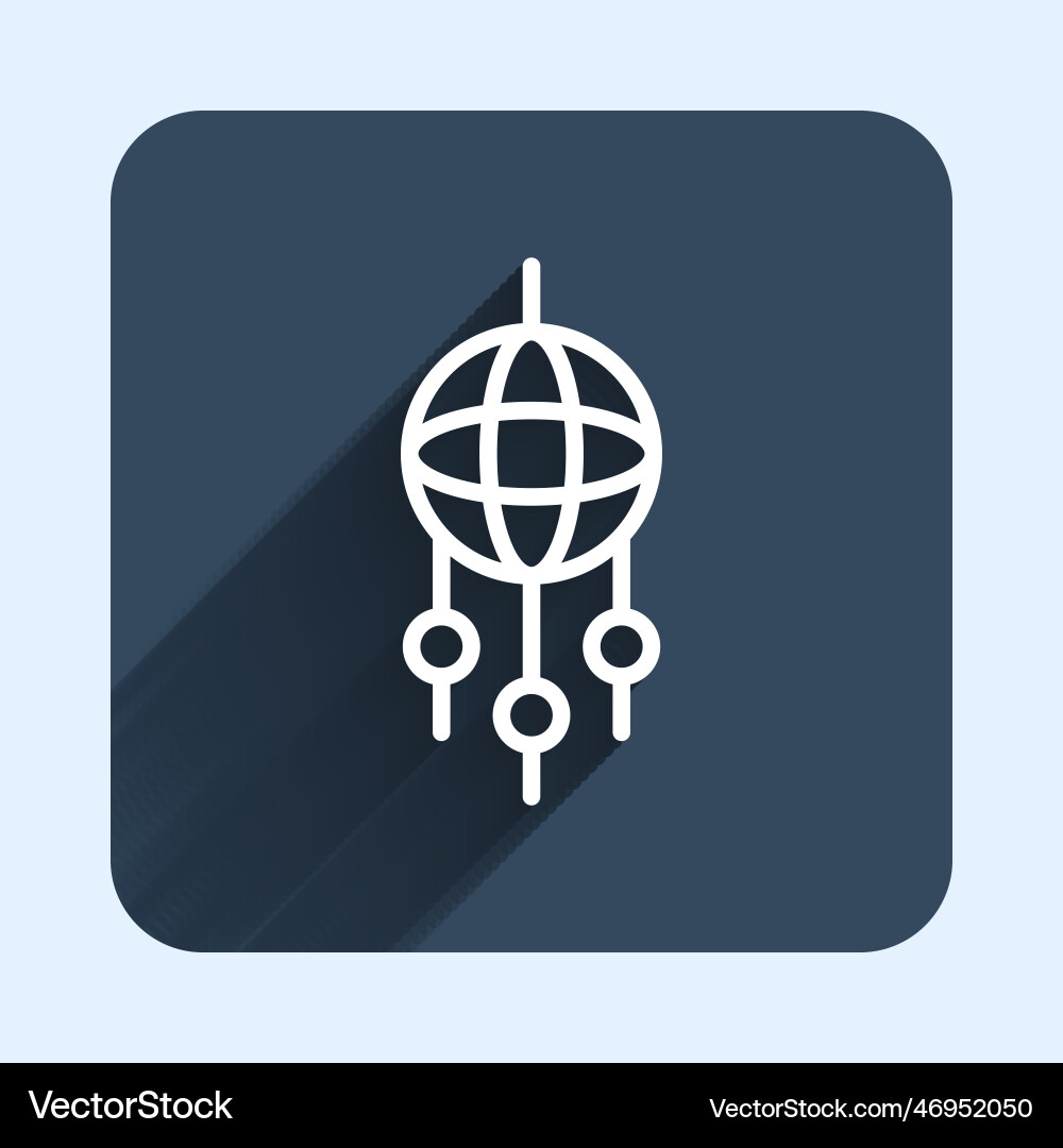 White line dream catcher with feathers icon Vector Image