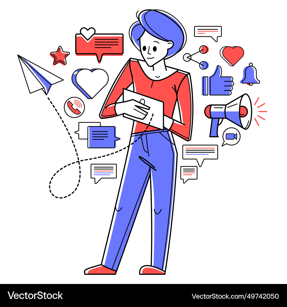 Work in social media influencer messaging Vector Image