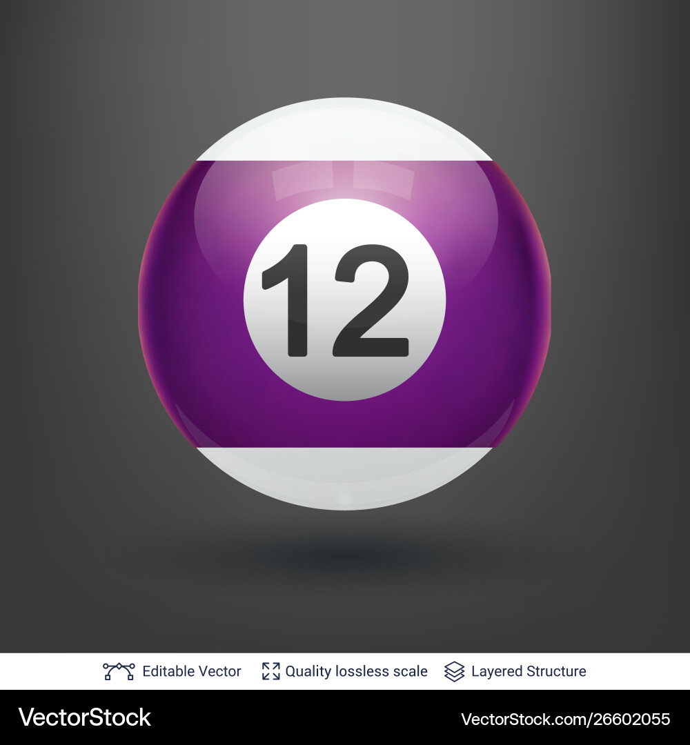 Billiard snooker pool ball with number Royalty Free Vector