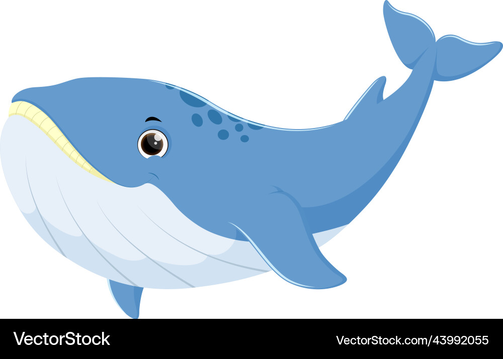 Cute whale cartoon isolated on white background Vector Image