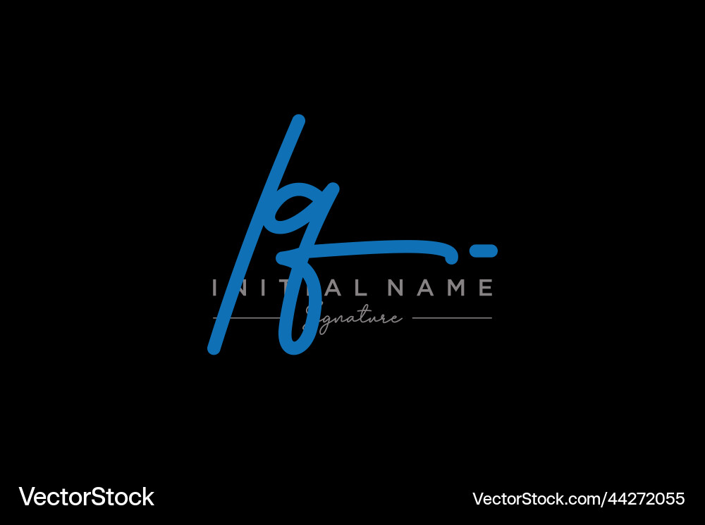 Initial iq signature logo template hand drawn Vector Image