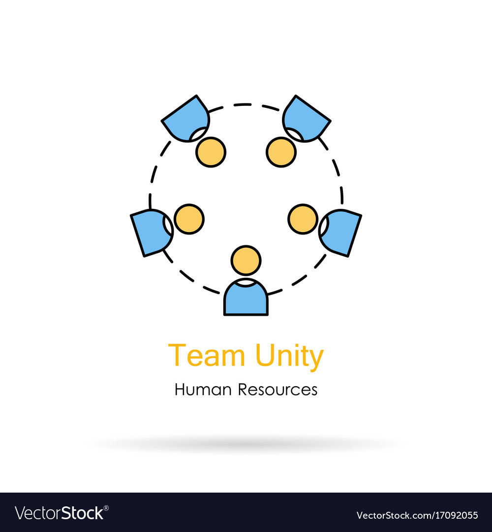 Linear logo - team unity Royalty Free Vector Image