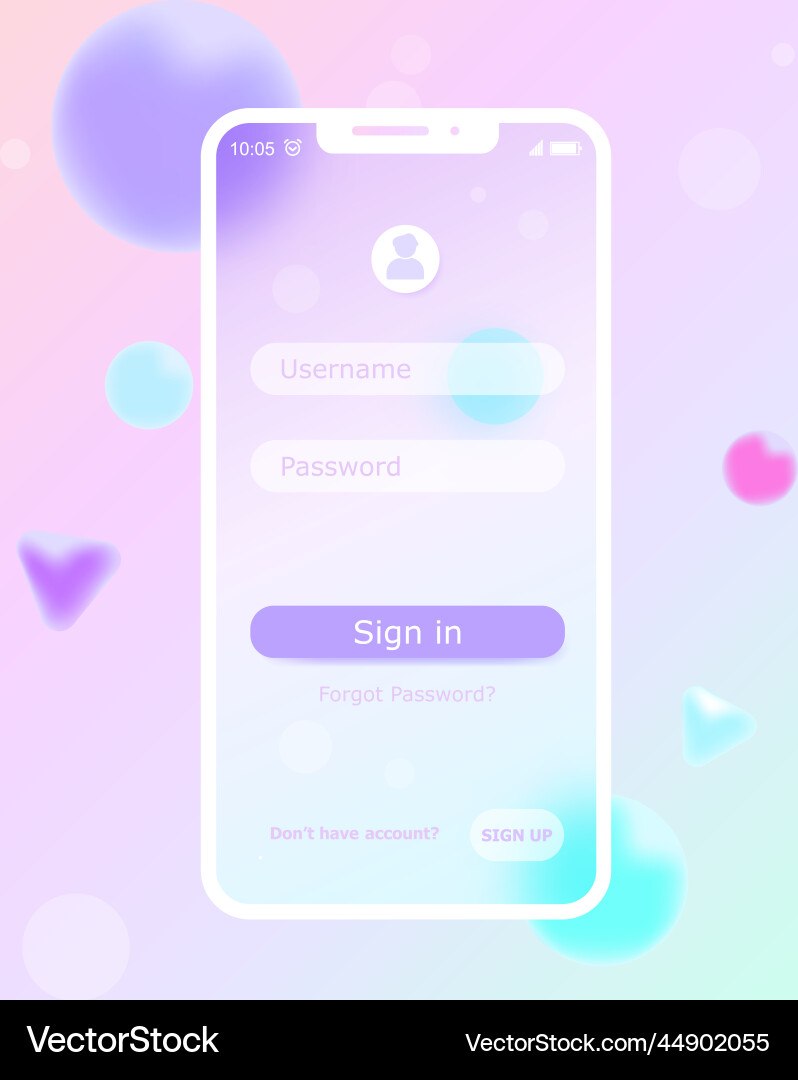 Log in and sign up ui ux Royalty Free Vector Image