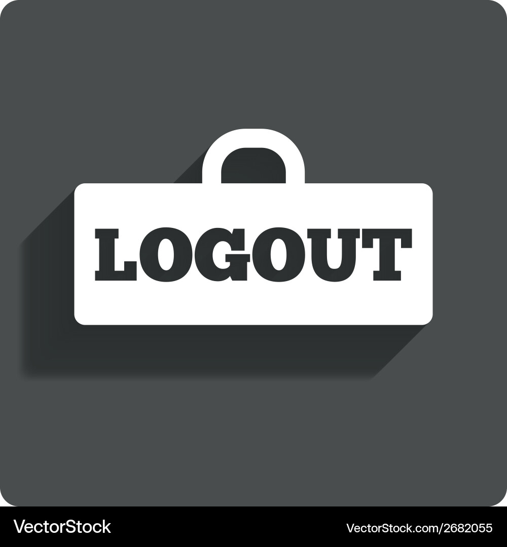 Logout sign icon log out symbol lock Royalty Free Vector