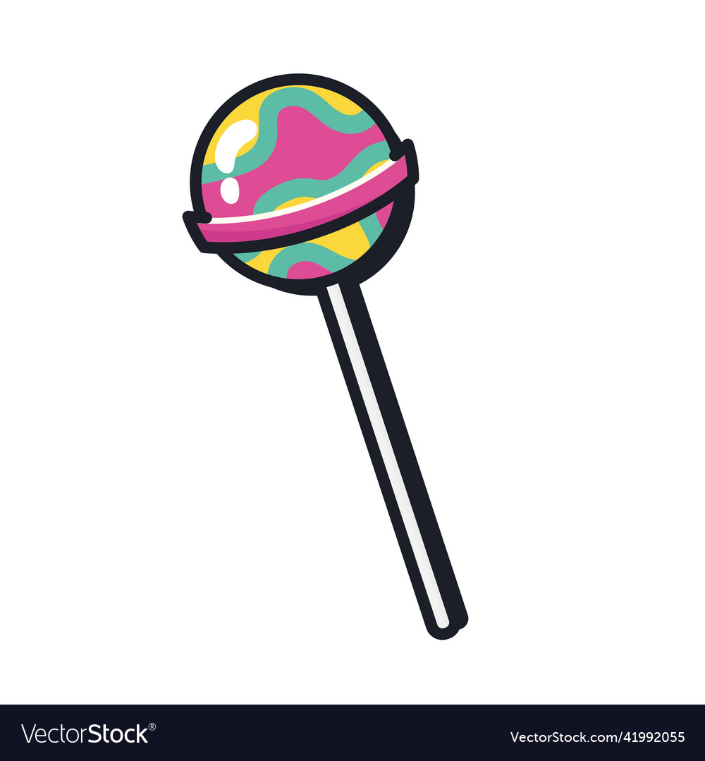 Lollipop nineties patch Royalty Free Vector Image