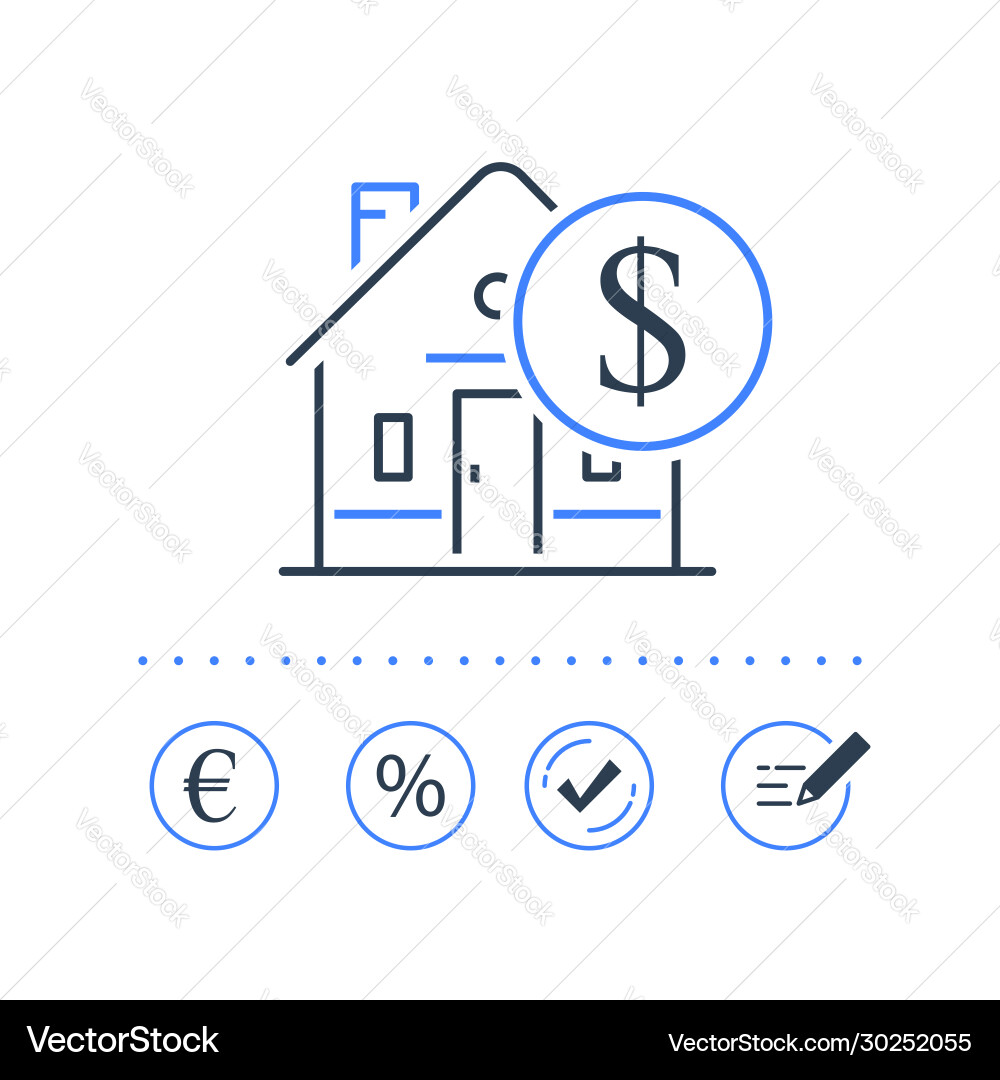 Mortgage loan refinance low interest rate Vector Image