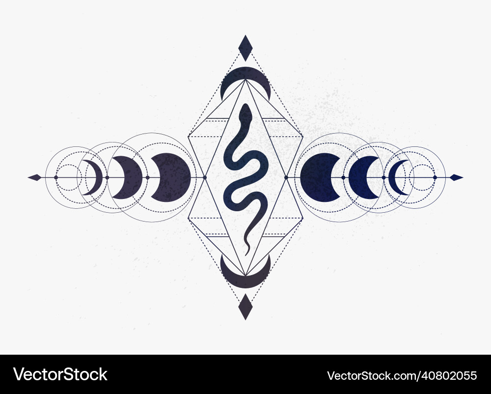 Mystic symbol emblem in flat style Royalty Free Vector Image