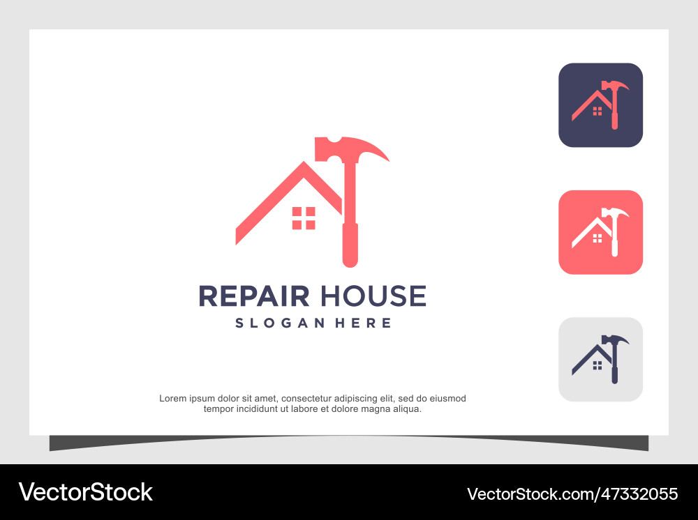Repair house logo design with creative concept Vector Image