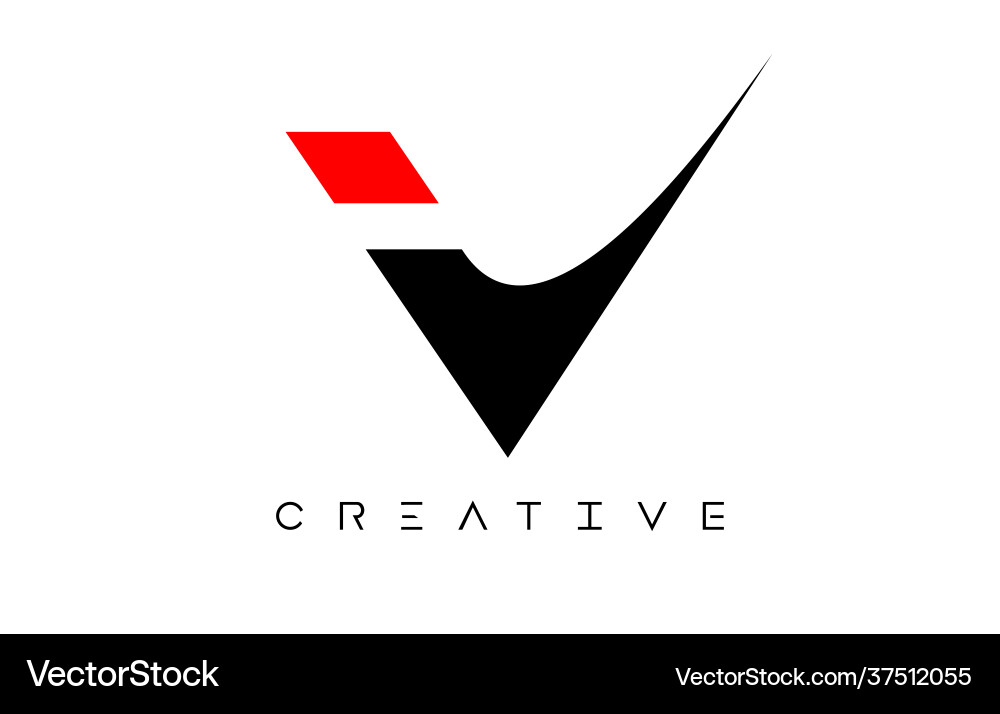 V modern letter logo design with creative look Vector Image