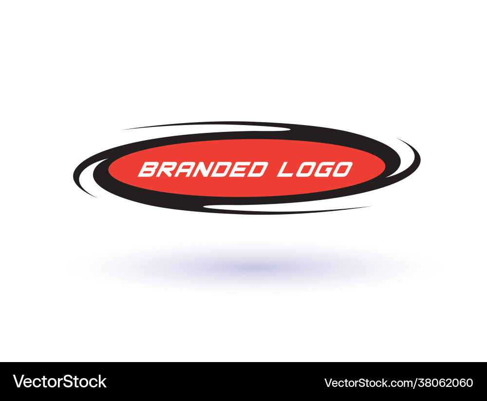 Black red in motion spining logo icon Royalty Free Vector